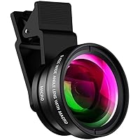 Amazon.com: Cell Phone Camera Lens 2 in 1 Clip-on Lens Kit 0.45X Super Wide Angle & 12.5X Macro ...