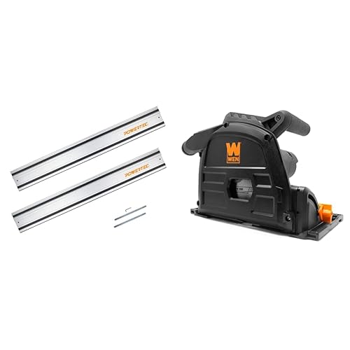 POWERTEC 55" Guide Rail Joining Set & WEN 10-Amp 6.5-Inch Plunge Cut ...