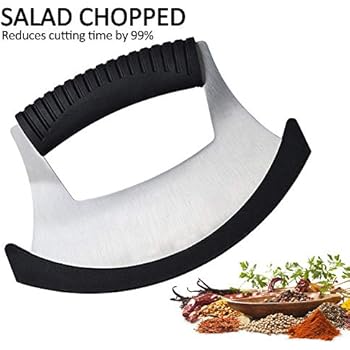 Amazon.com: Pizza Cutter Stainless Steel Ulu knife Razor Sharp Rocker ...