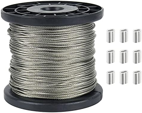 1/16 Wire Rope, 1/16 galvanized cable, 328FT Wire Cable, 304 Stainless ...