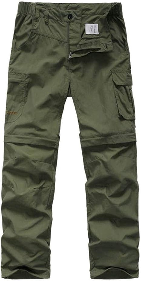 mansmoer Men's Outdoor Wicking Detachable Zip Off Leg Pants Camping ...