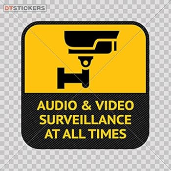 Amazon.com: 5 x In Car Camera Recording Warning Stickers (External ...