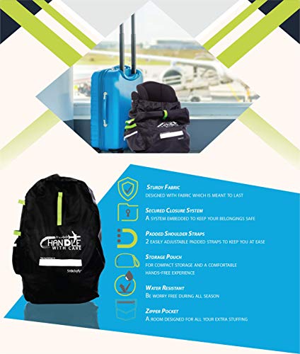 Car Seat Travel Bag With Pouch Black Adjustable Straps Backpack Gate Check Bag For Car car-seat-travel-bag-with-pouch-black-adjustable-straps-backpack-gate-check-bag-for-car