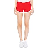 American Apparel Women's Interlock Running Short, Red/White, X-Small ...
