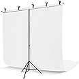 Amazon.com : White Photo Backdrop with Stand, 6.5x10ft White Screen ...