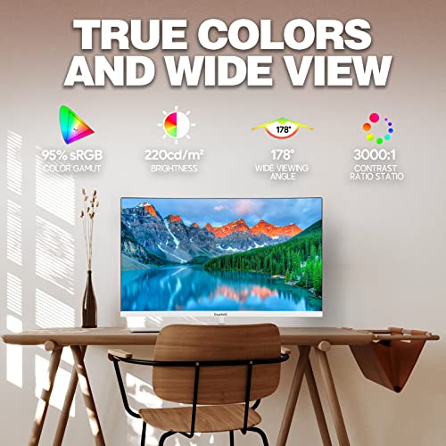 Gawfolk 24" Curved Monitor, FHD(1920x1080P)75HZ, 95%sRGB Color Gamut ...