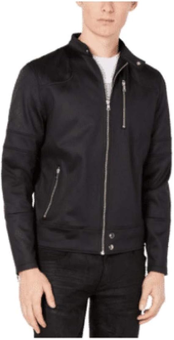 INC International Concepts INC Men's Zip-Front Fight Jacket DEEP BLACK ...