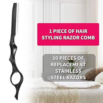 11 Pieces Hair Styling Razor Hair Thinning Comb Hair Texturizing ...
