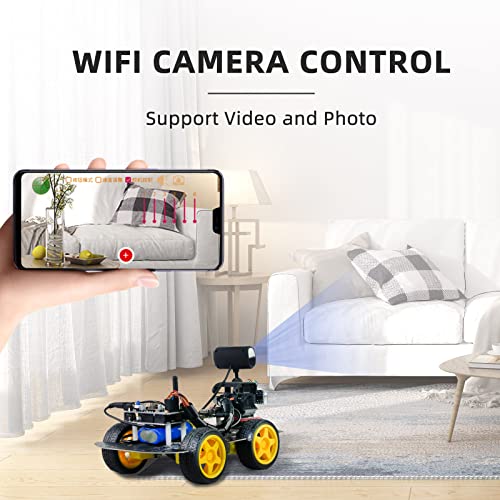 WiFi Smart Robot Car Kit with UNO R3, Line Tracking and Obstacle Avoidance, Ultrasonic Sensor ...