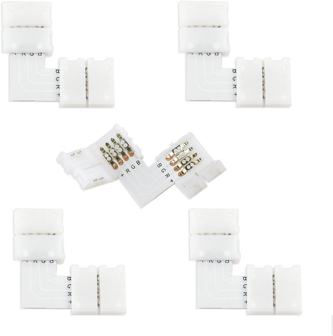 LEORX LED Strip Connector 5050 RGB LED Connector 10mm LED Strip Light ...