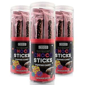 Amazon.com : Nicos Choco Sticks Giant Chocolate Covered Biscuit Sticks ...