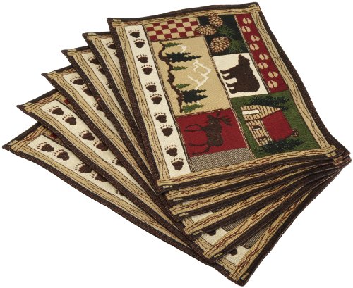 Amazon.com: DII Log Cabin Tapestry Placemat Set of 6: Home & Kitchen