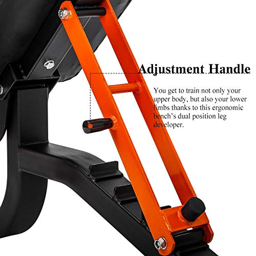 Merax Adjustable Weight Bench - 6 Position Incline Decline Utility ...