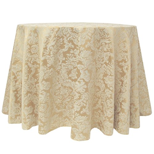 Amazon.com: Ultimate Textile Miranda 120-Inch Round Damask Tablecloth ...