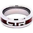 J185 Size 8 Duo Titanium Ion Wood & Steel Ring Mormon One Moment In ...