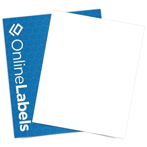 Sticker Paper, 10,000 Sheets, White Matte, 8.5" x 11" Full Sheet Label ...