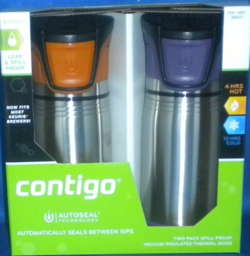 Contigo AUTOSEAL® Sport Stainless Steel Travel Mug 2 pack Orange ...