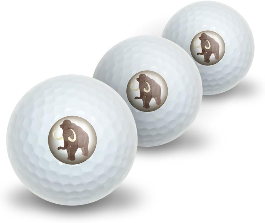 Woolly Mammoth - Wooly Mammoth Dinosaur Novelty Golf Balls 3 Pack ...