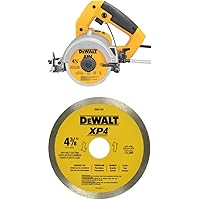 DEWALT DWC860W 4-3/8-Inch Wet/Dry Masonry Saw with DEWALT DW4738 4 3/8 ...