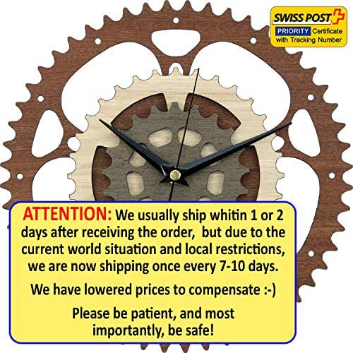Amazon.com: Gears Wooden Clock/Bike Clock/Bicycle Clock/Motorcycle ...