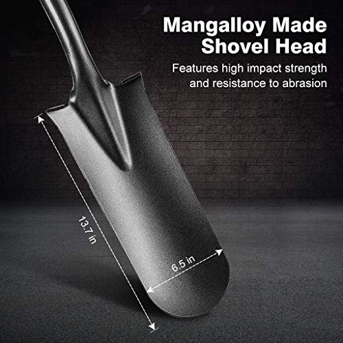 Finether Gardening Spade Shovel Narrow Spade with Tapered Head and D ...