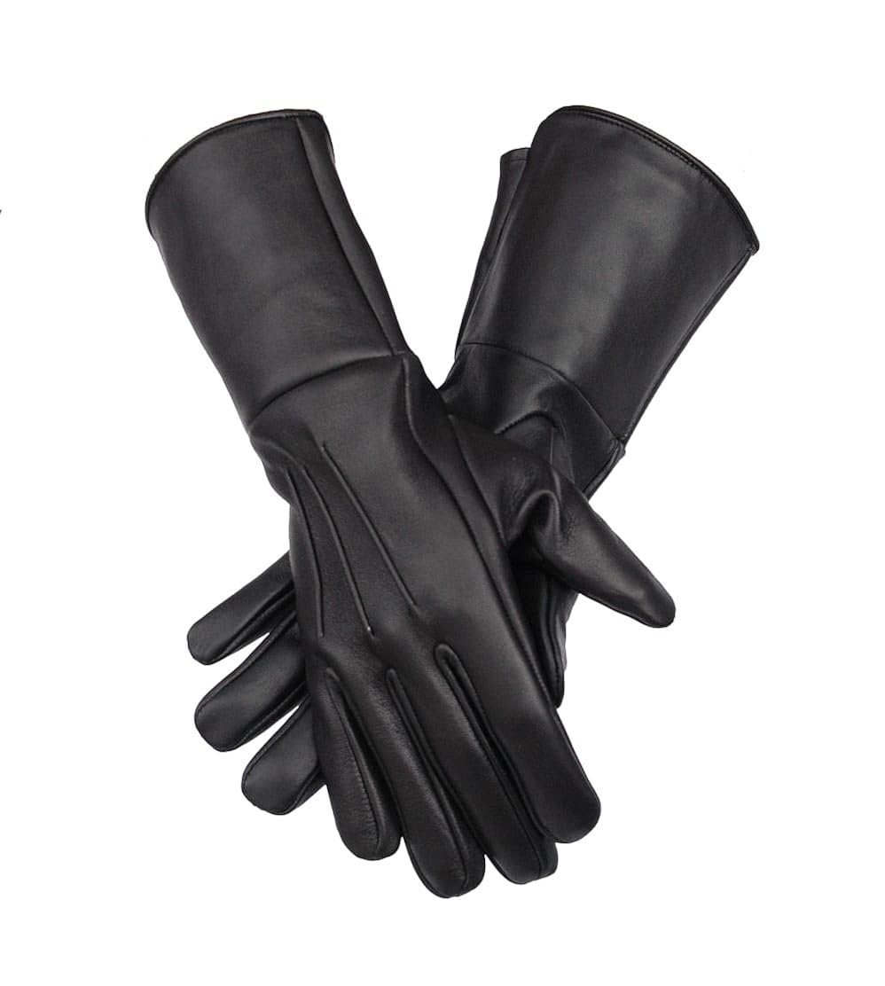 Medieval Renaissance Gauntlet leather cosplay gloves long arm cuff ...