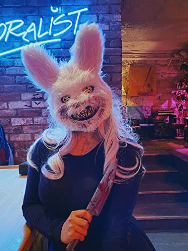 Creepy Rabbit Bloody Killer Bunny Costume For Halloween Scary Mask ...