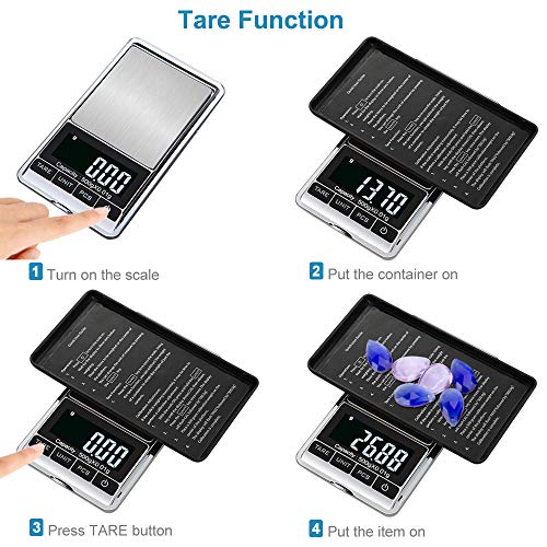 Digital Precision Gram Scale, 0.001oz/0.01g 500g Mini Pocket Scale, Portable Electronic Weight ...