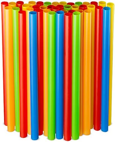 Assorted Colors Jumbo Smoothie Straws, Colorful Disposable Wide-mouthed ...