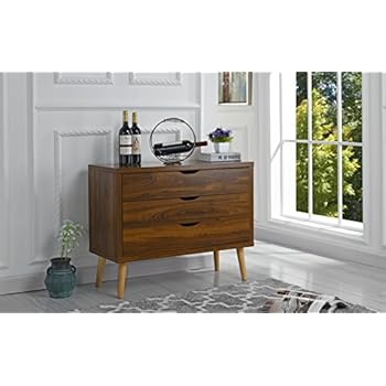 Amazon.com: Baxton Furniture Studios Harlow Mid-Century Wood 3 Drawer ...