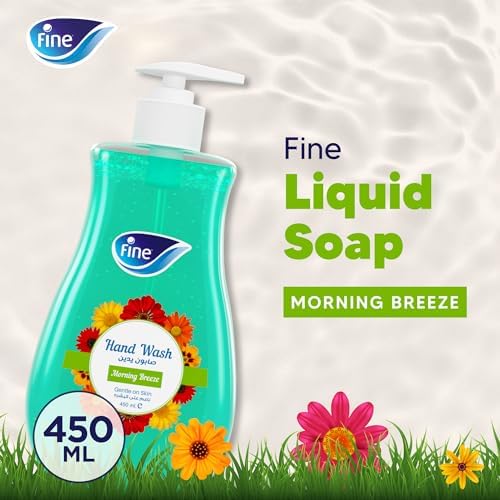 Fine Hand Wash 2 Bottles 450ml, Morning Breeze Scent Hand Wash Liquid ...