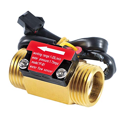 GREDIA G1/2 Male Thread Brass Water Flow Sensor Switch Hall Effect ...