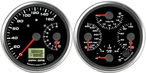 Buy Speedhut 2 gauge set - Dual Gauge - 160mph GPS Speedometer / 8K ...