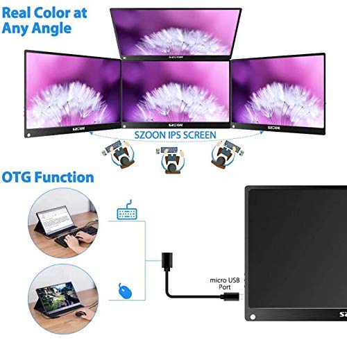 Portable Monitor szoon 13.3 Inch 2K 2560×1440 Computer Display USB C ...
