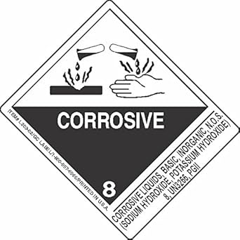 GC Labels-L303P3187, Corrosive Liquids, Basic, Inorganic, N.O.S ...