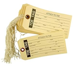 Amazon.com: Crime Scene Toe Tag (100pk): Clothing