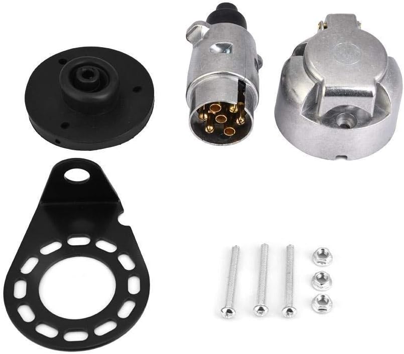 Heitune 12V 7Pin Trailer Socket Connector Adapter Bracket For Trailer ...
