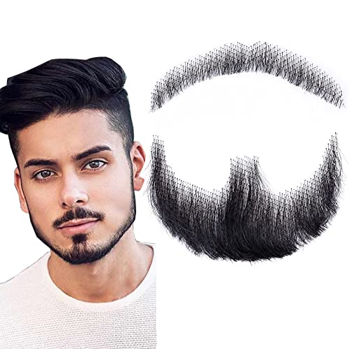 Wiiyita Fake Beard Realistic 100% Human Hair Full Hand Tied Goatee ...