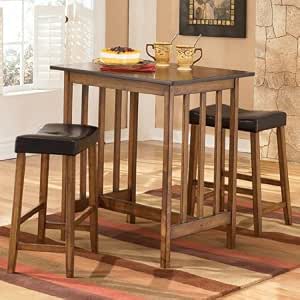 Amazon.com: Ashley Berringer Pub Table with 2 24" Barstools Furniture ...