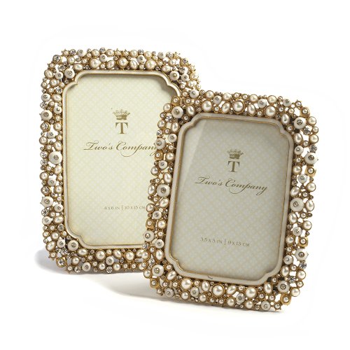 Amazon.com - Two's Company Timeless Crystal and Pearls Photo Frames ...