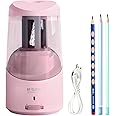 Amazon.com : M&G Pink Electric Pencil Sharpener, Portable Automatic ...