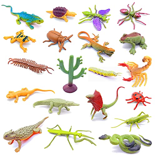 Guaishou 20pcs Realistic Bugs Plastic Insects Animals Figures Toys ...