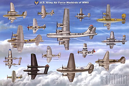 Laminated Usaaf Warbirds Wwii Airplane Military Chart Poster Laminated ...