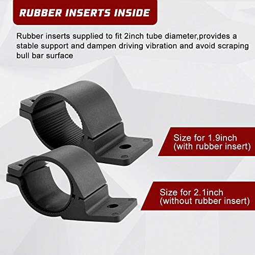 BUNKER INDUST LED Light Horizontal Bar Clamp Mounting Kit 2Pcs 2Inch ...