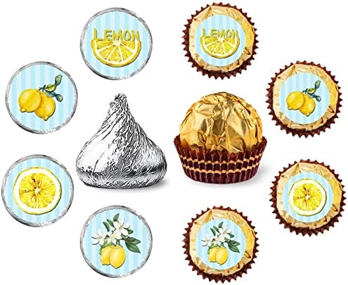 Lemon Round Candy Sticker - Citrus Lemonade Birthday or Baby Shower ...