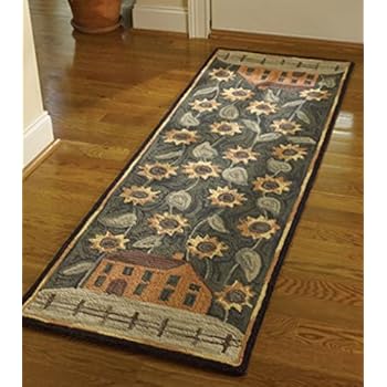 Amazon.com: Park Designs House and Sunflower Hooked Rug Runner, 24 x 72 ...