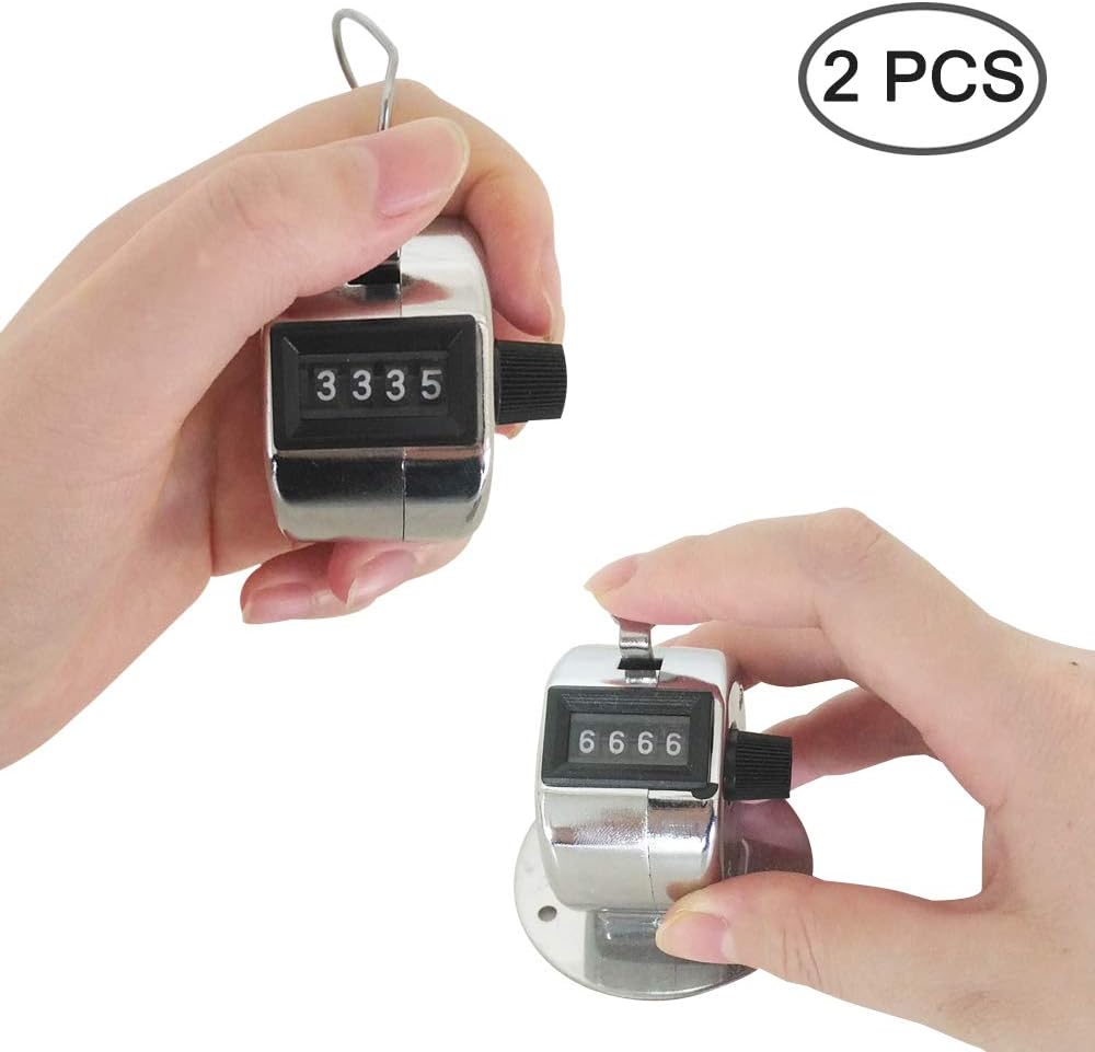 AFUNTA 4 Digit Hand Tally Counters, 1 Pcs Handheld Counter & 1 Pcs ...