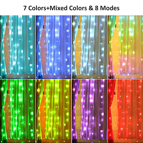 Smart Led Curtain Lights, 9.8ft x 9.8ft WiFi RGB Color Changing Window ...