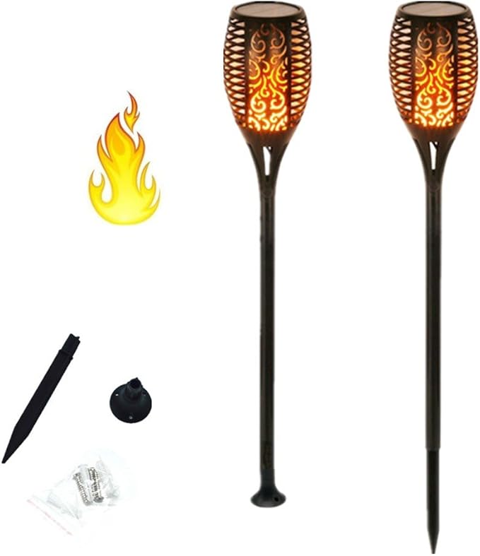 2 X Lámpara Solar 96 LED Antorcha Solare Decorativas para Jardín con ...