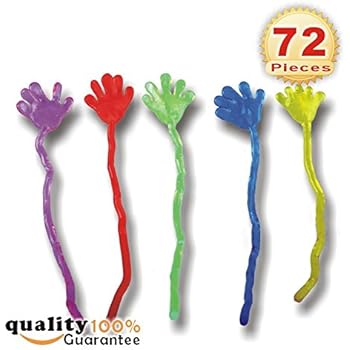 Amazon.com: 72 pcs Mini Sticky Hands Toys (1 1/4" on a 7” string) by ...